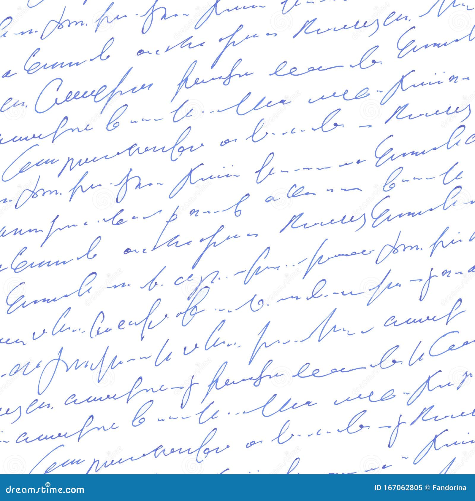Handwritten Abstract Text Seamless Pattern, Cursive Script Background ...