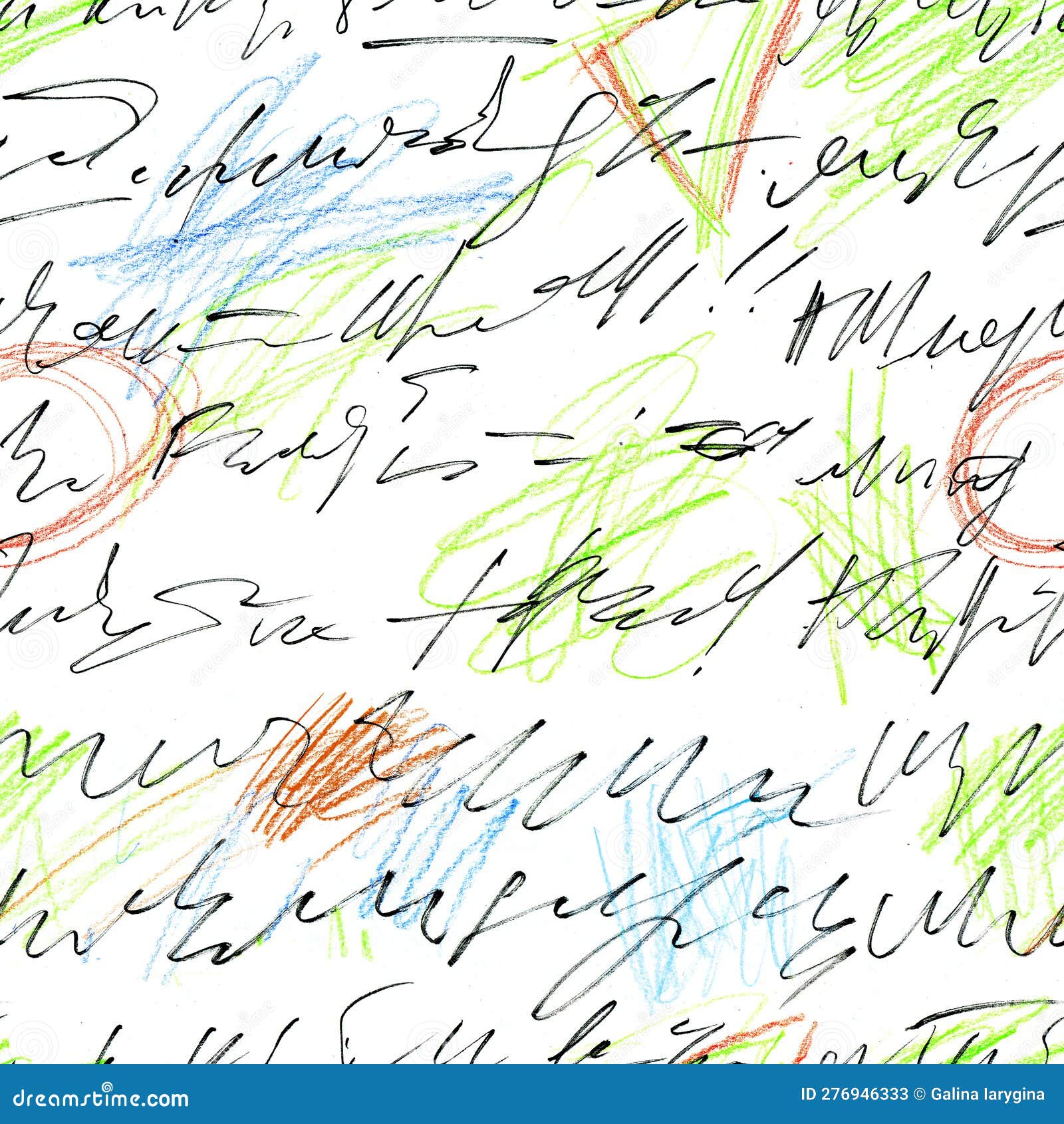 Handwritten Abstract Text, Seamless Pattern Stock Illustration ... Handwritten Abstract Text, Seamless Pattern Stock Illustration ...
