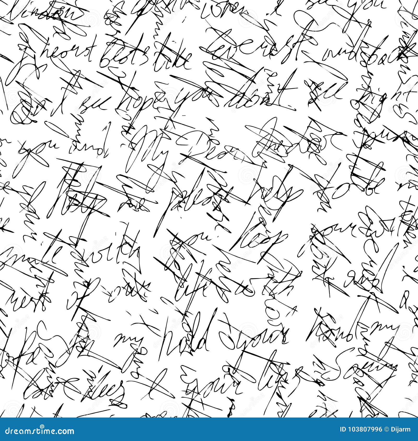 Handwritten Abstract Text. Seamless Pattern. Vector Illustration for ... Handwritten Abstract Text. Seamless Pattern. Vector Illustration for ...