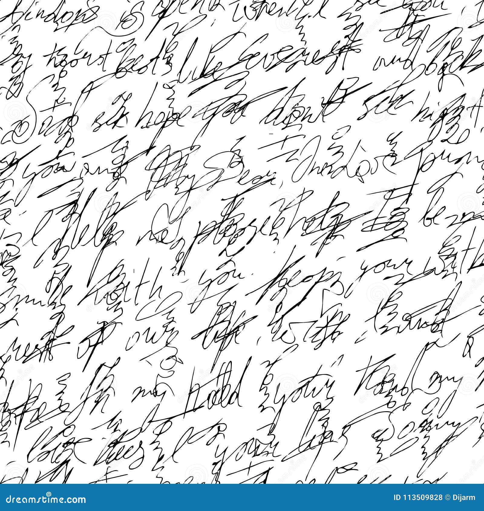 Handwritten Abstract Text. Seamless Pattern. Vector Illustration for ... Handwritten Abstract Text. Seamless Pattern. Vector Illustration for ...