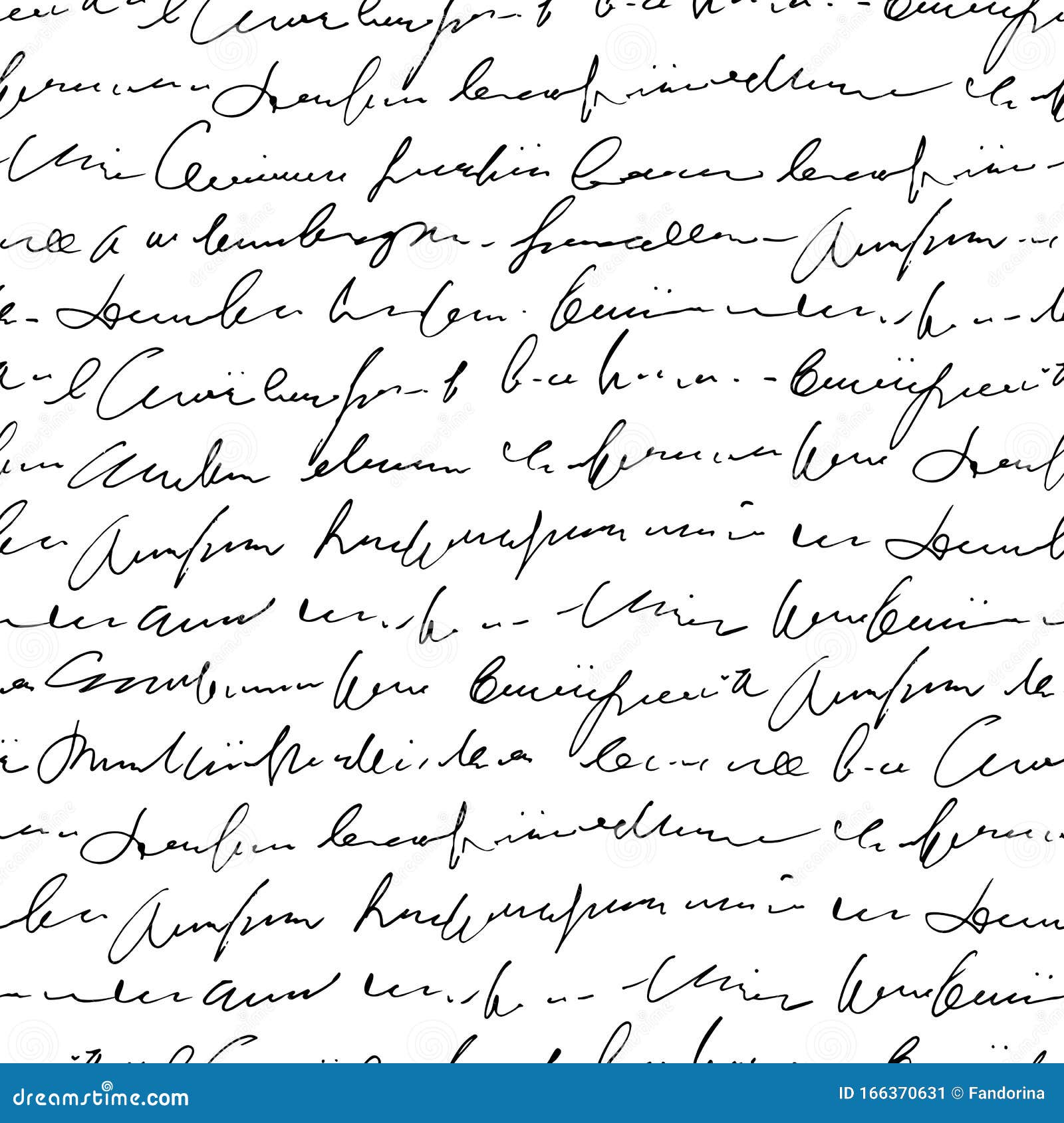 Handwritten Abstract Text Seamless Pattern Stock Vector - Illustration ...