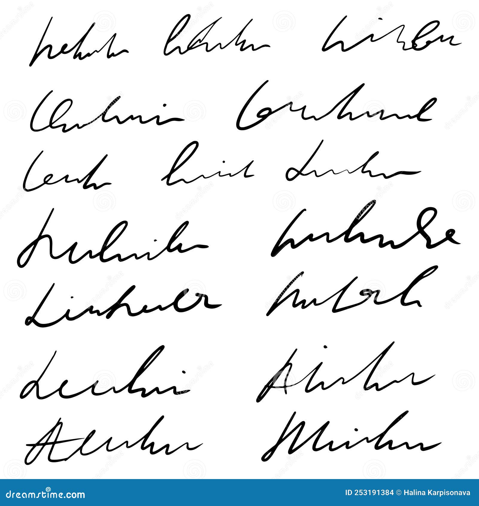 Handwritten Abstract Text, Vector Cursive Script, Imitation of Hand ...