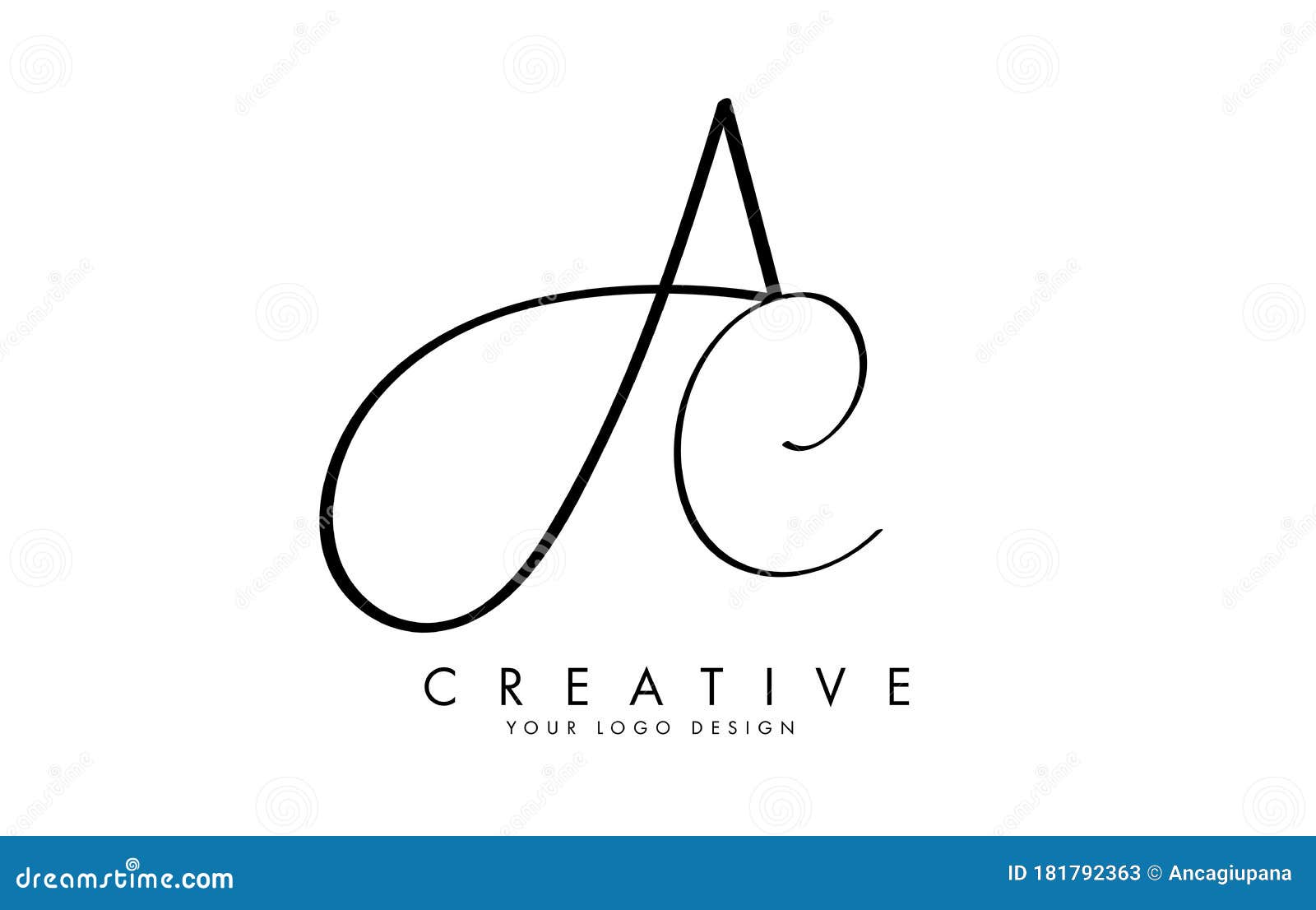 Handwritten AC a C Letters Logo Design Vector Stock Vector ...