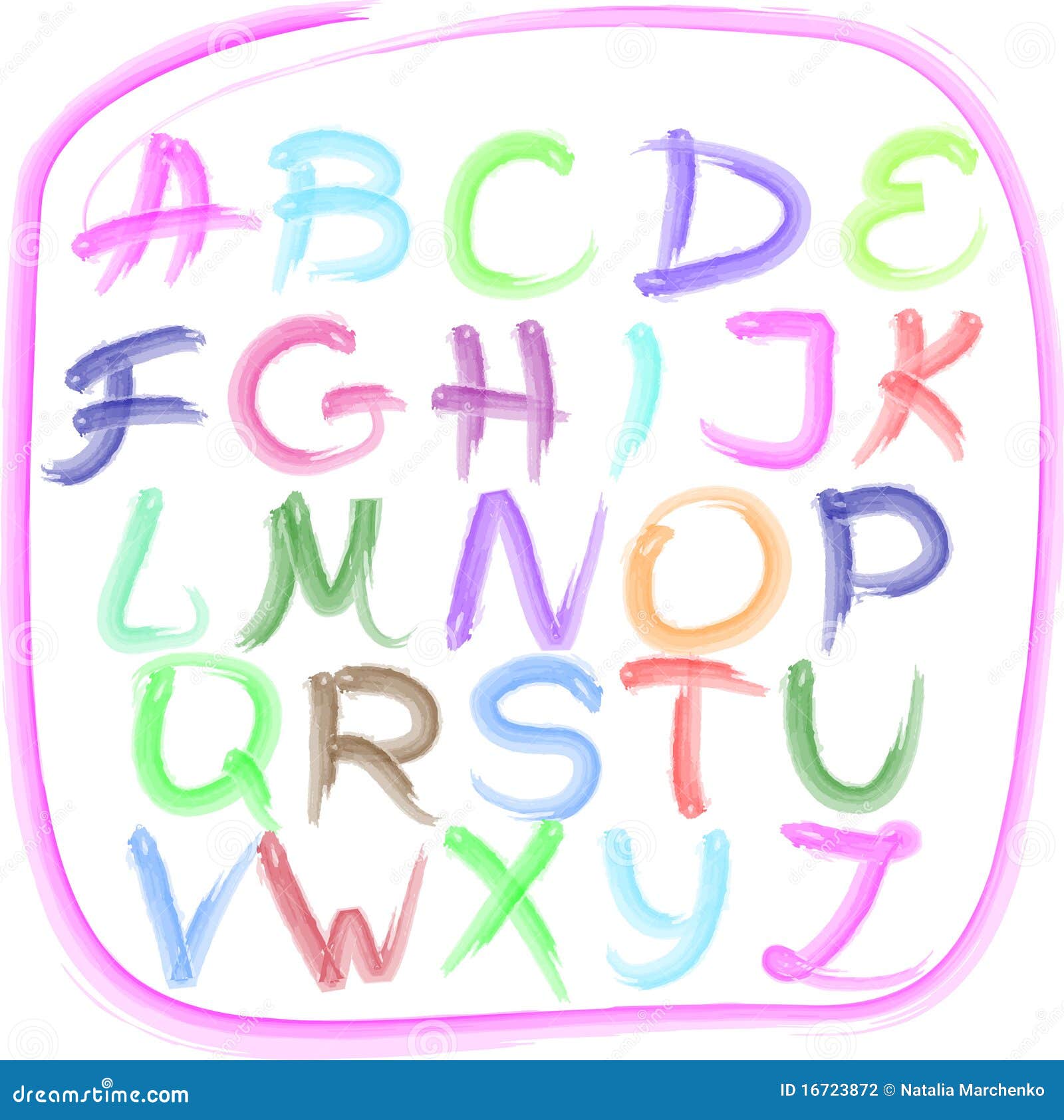 Handwritten Alphabet Cartoon Vector | CartoonDealer.com #24266257