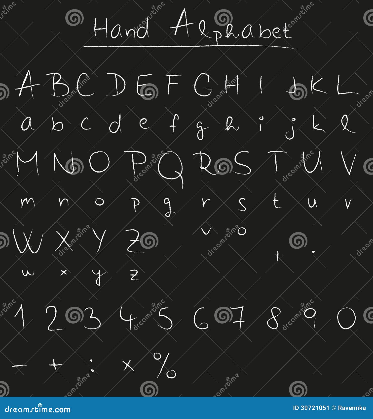 Handwritten Alphabet on Chalkboard Stock Vector - Illustration of ...