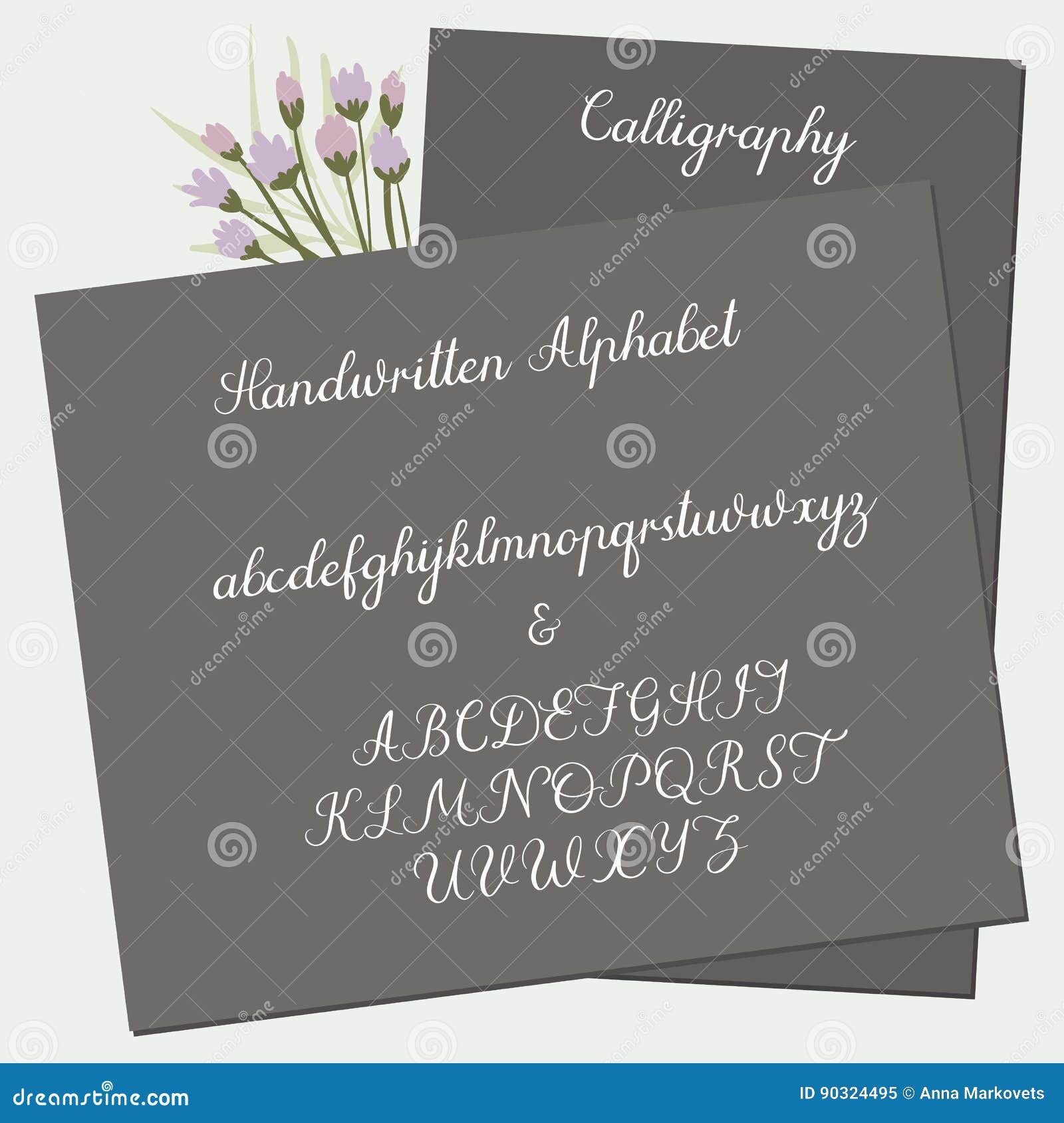 Handwritten Alphabet. Modern Calligraphy. Uppercase, Lowercase Letters ...