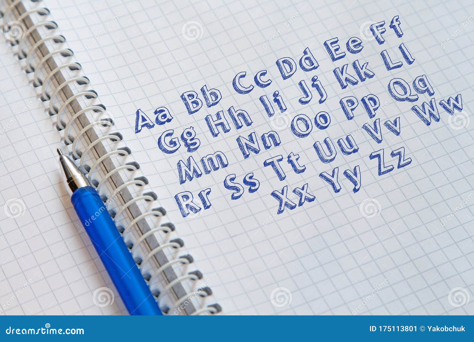 Alphabet stock image. Image of drawn, pocketbook, diary - 175113801