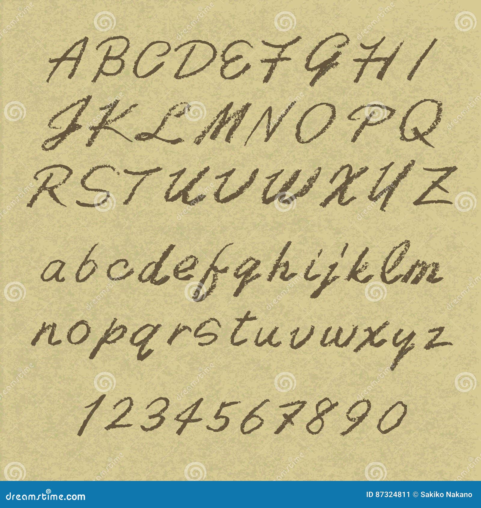 Handwritten alphabets stock vector. Illustration of fashioned - 87324811