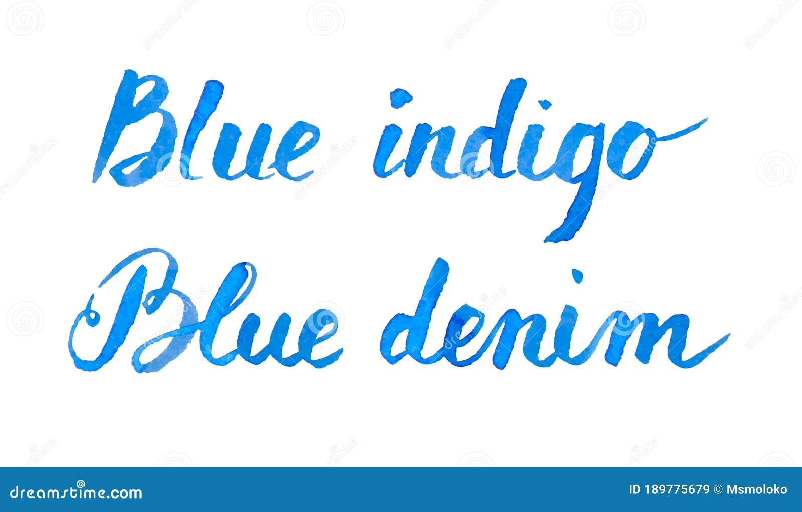 Handwritten Blue Watercolor Calligrapical Phrases Stock Illustration ...