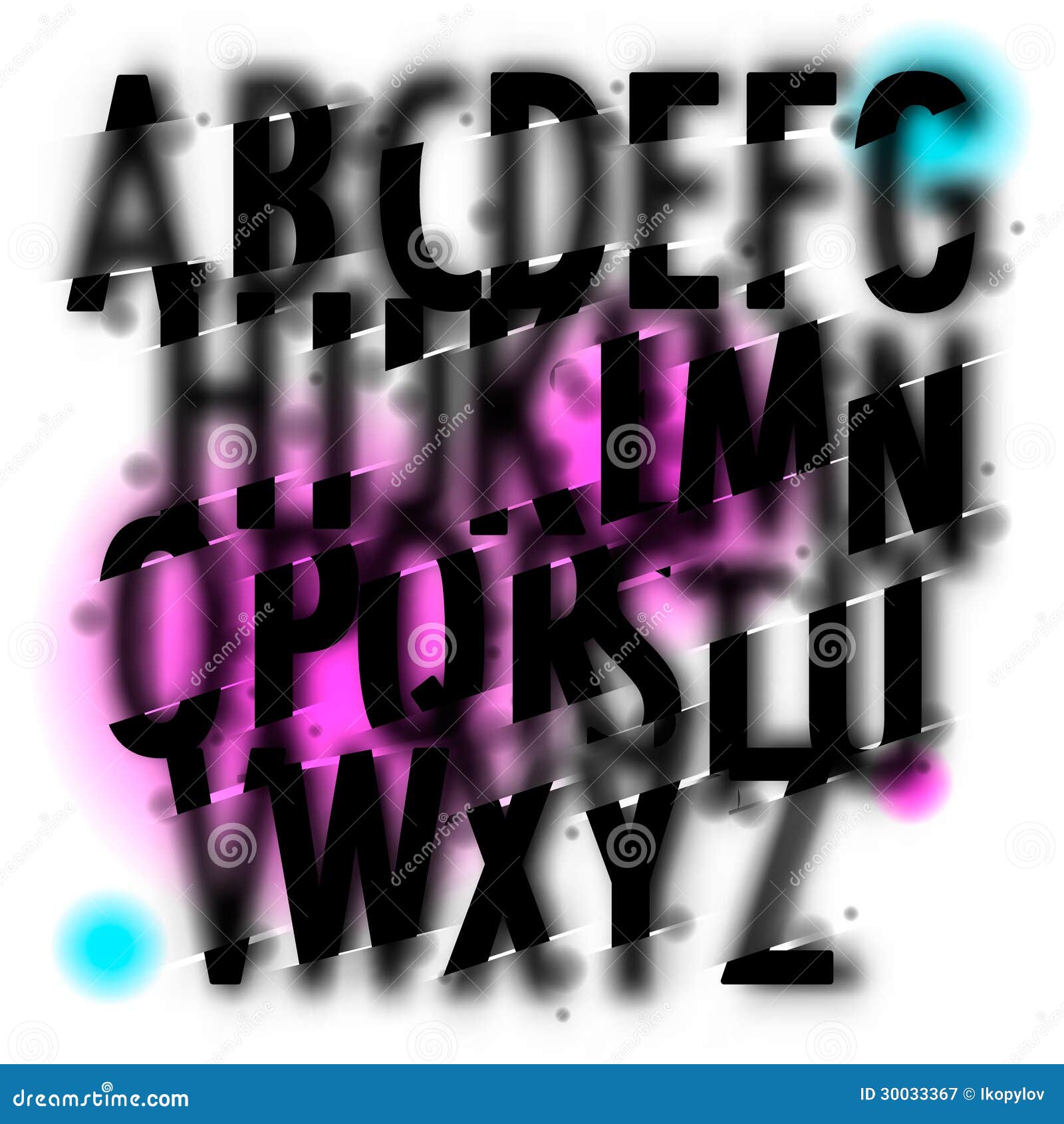 Handwritten Blur Watercolor Alphabet Stock Illustration - Illustration ...