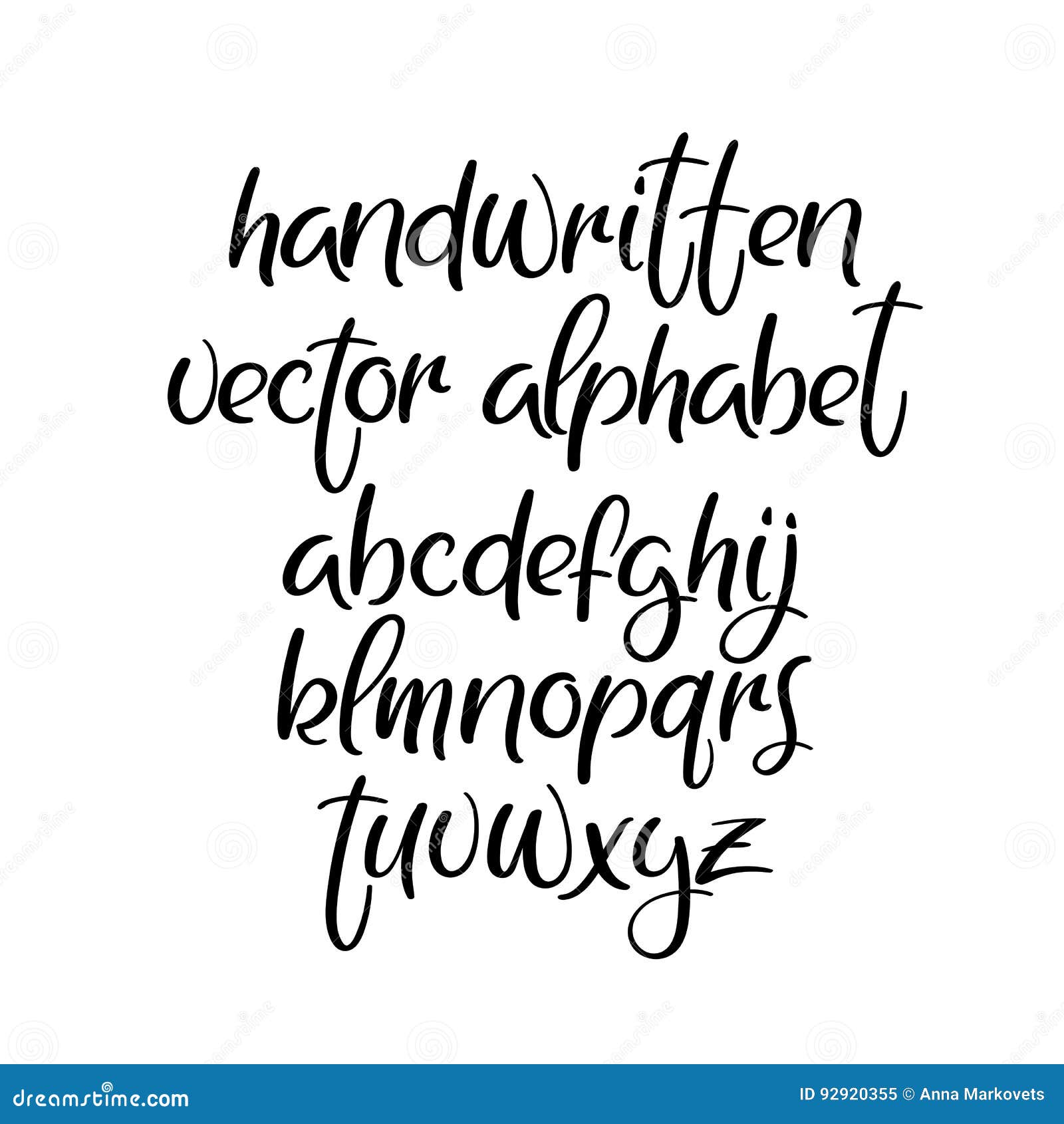 Handwritten Brush Font. Brushpen Vector Alphabet. Modern Calligraphy ...