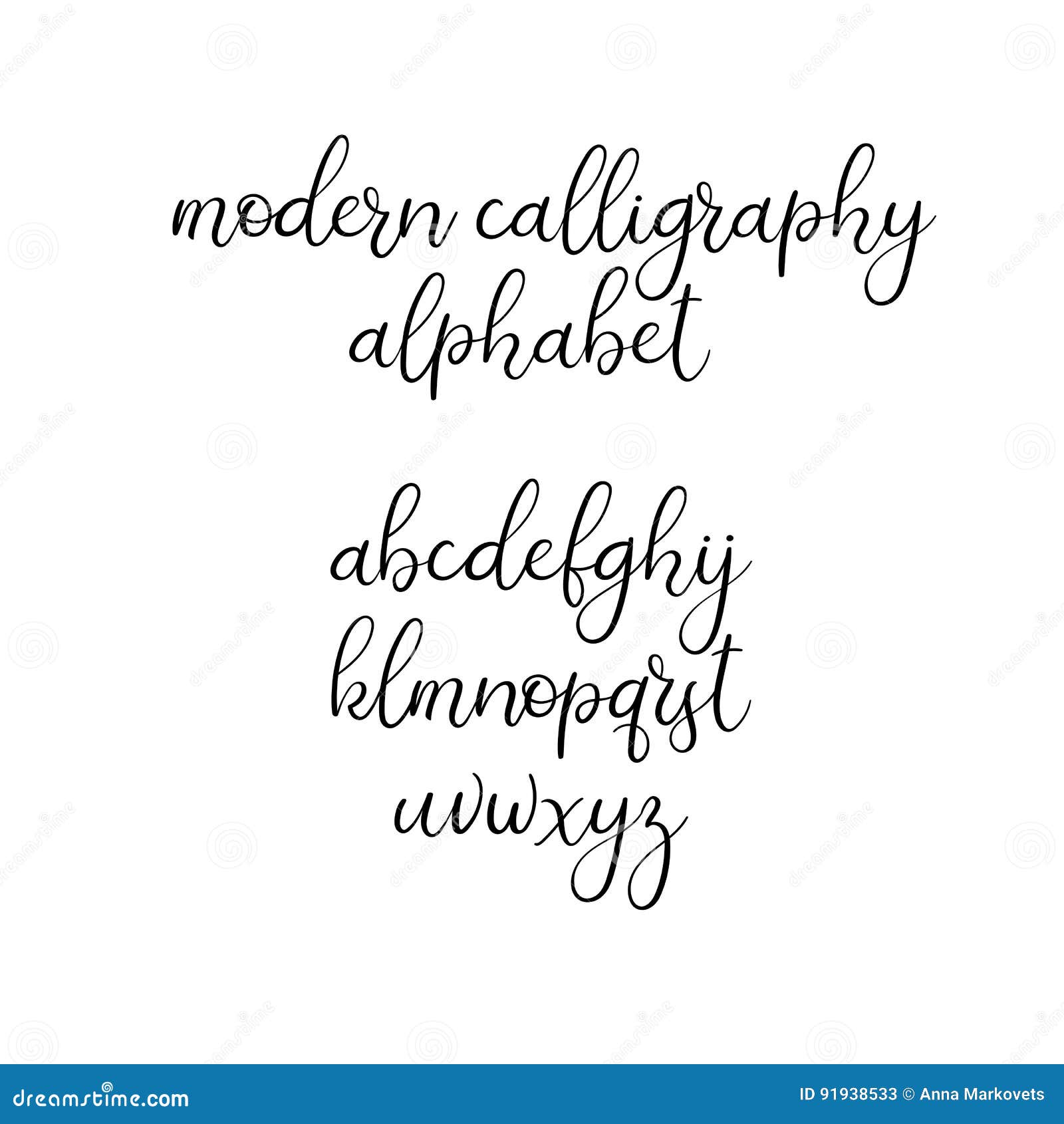 Handwritten Brush Letters. ABC. Modern Calligraphy. Hand Lettering ...