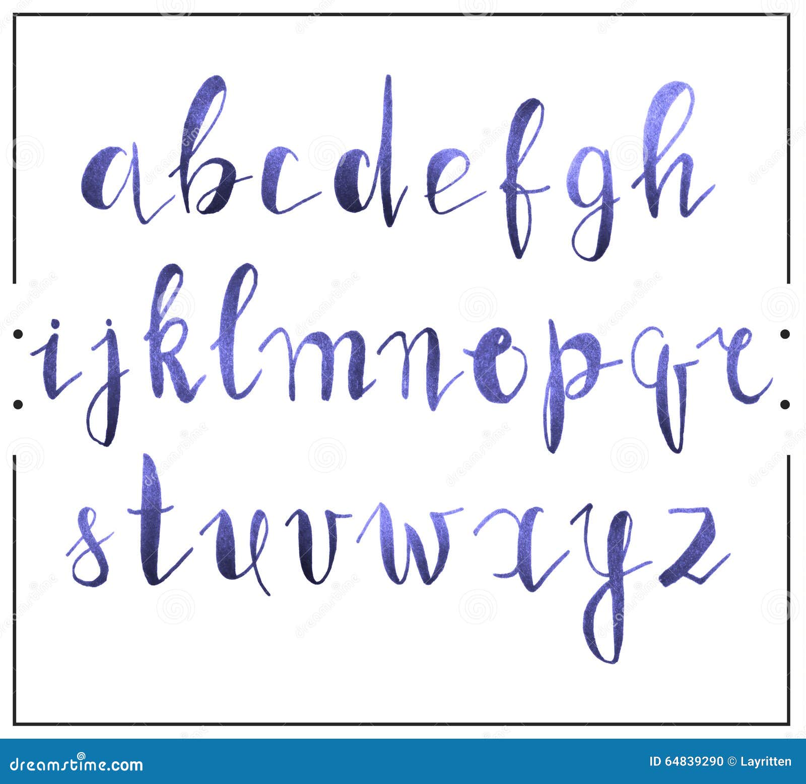 Handwritten Calligraphic Font Alphabet Written By A Marker Stock Vector Illustration Of