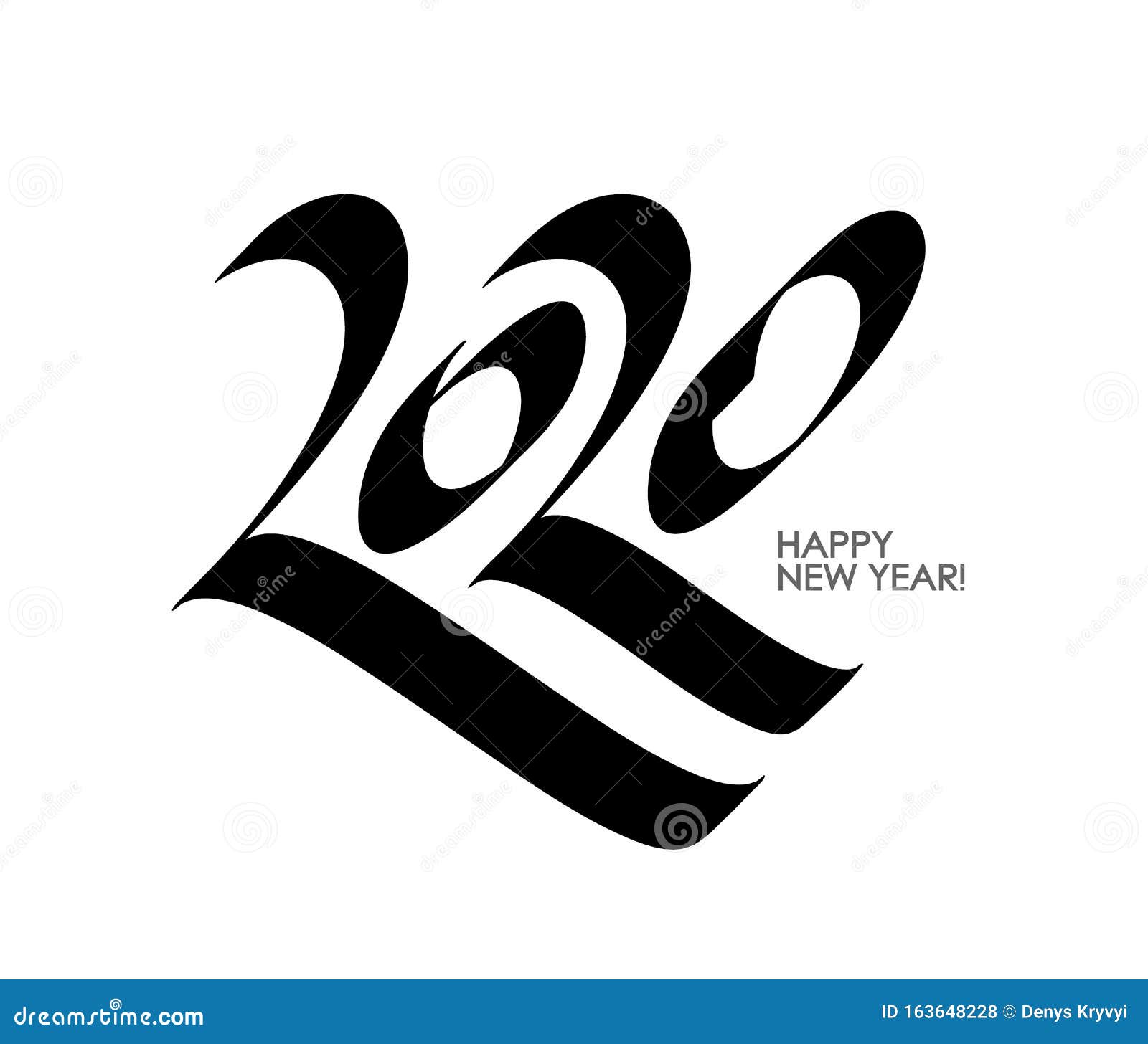 Handwritten Calligraphy of Numbers 2020. Happy New Year Stock Vector ...