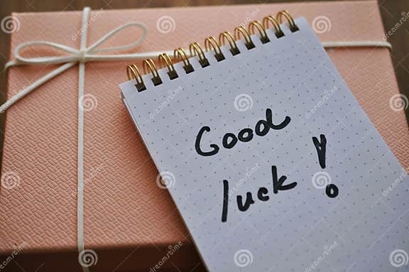 Good Luck Write in Notepad on a Gift Stock Illustration - Illustration ...