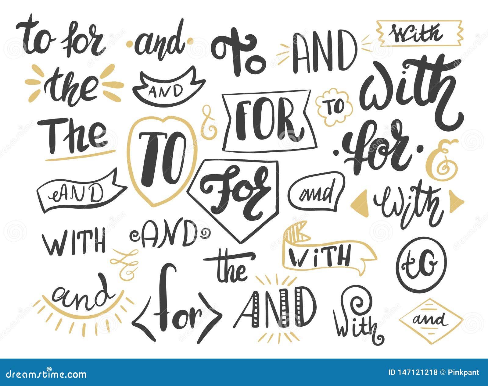 Handwritten Catchwords and Collection of Different Conjunctions ...