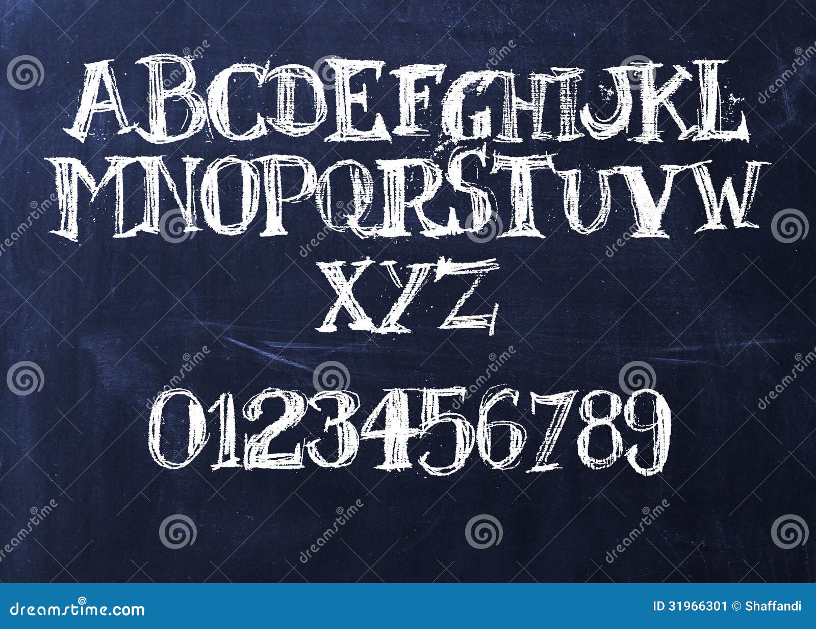 Handwritten Chalk Font. Royalty-Free Stock Photography | CartoonDealer ...