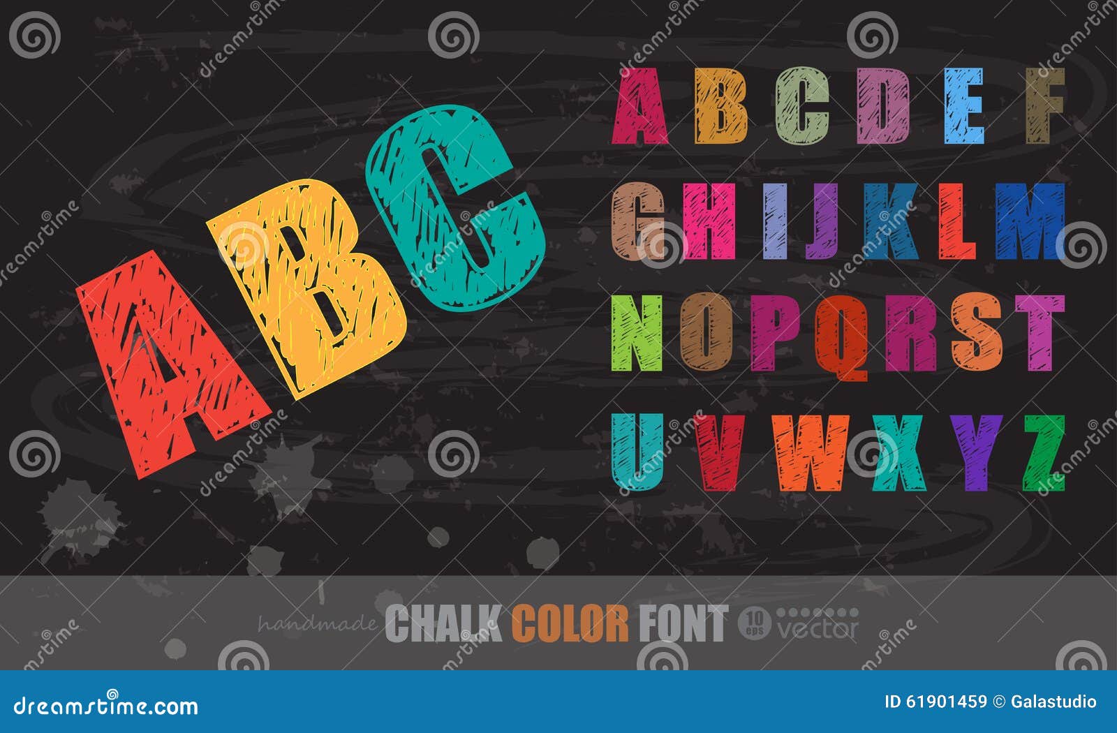 Handwritten Chalk Font. Royalty-Free Stock Photography | CartoonDealer ...