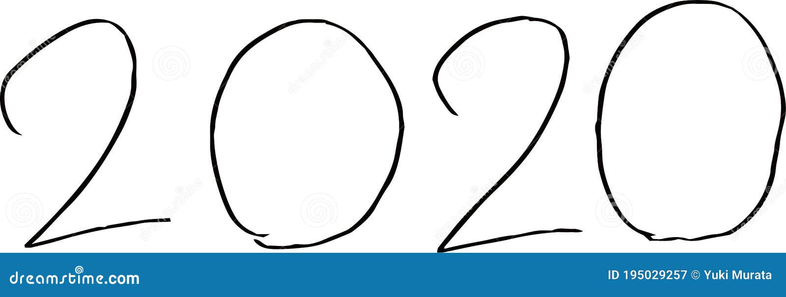 Handwritten 2020 Character Illustration Stock Vector - Illustration of ...