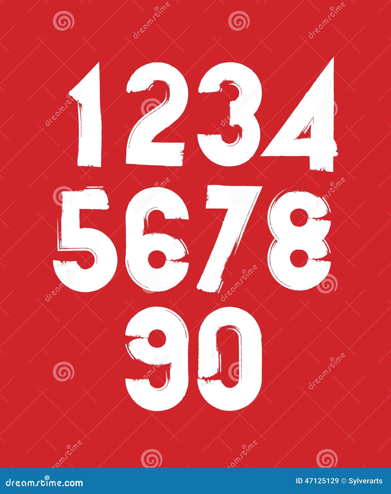 Handwritten Contemporary Vector Digit Set, Doodle Hand-painted NVector ...