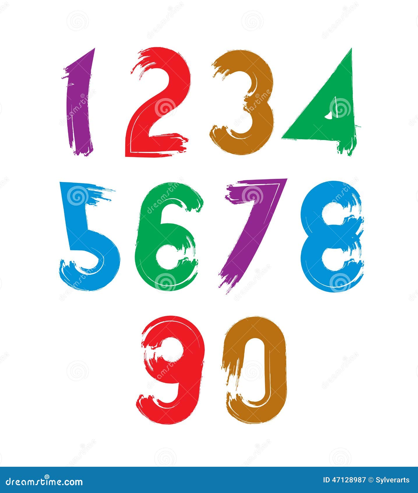 Contemporary Handwritten Vector Digits, Vector Numerals | CartoonDealer ...