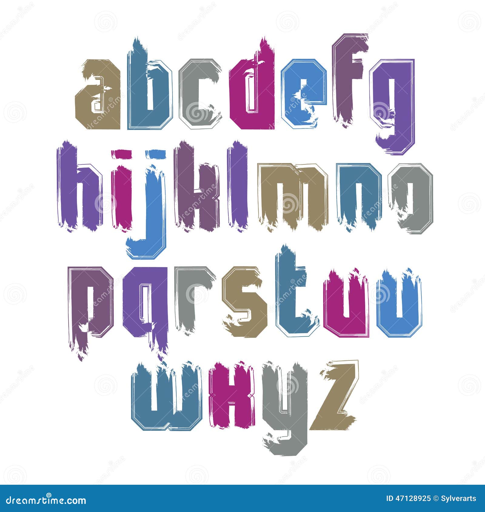Handwritten Contemporary Vector Lowercase Letters, Doodle Hand-painted ...