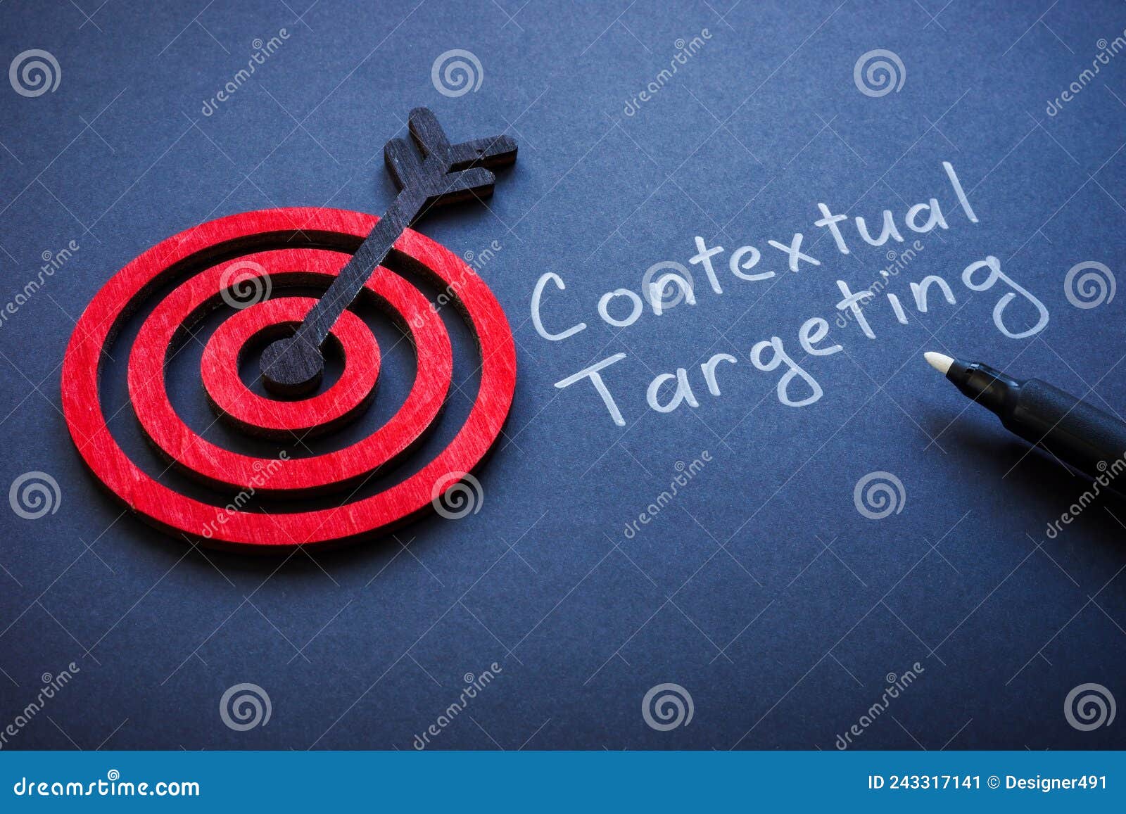 Handwritten Contextual Targeting and a Target As Symbol. Stock Image ...