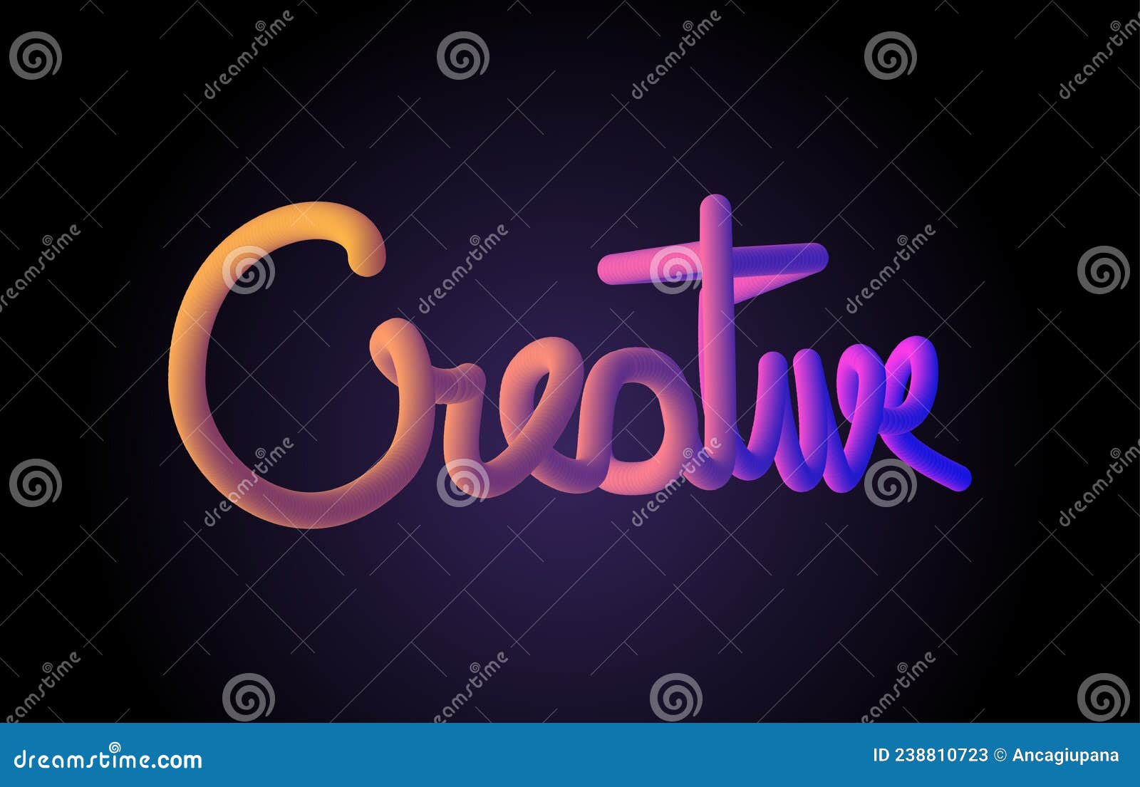Handwritten Creative Word with Vibrant Colourful 3D Effect. Creative ...