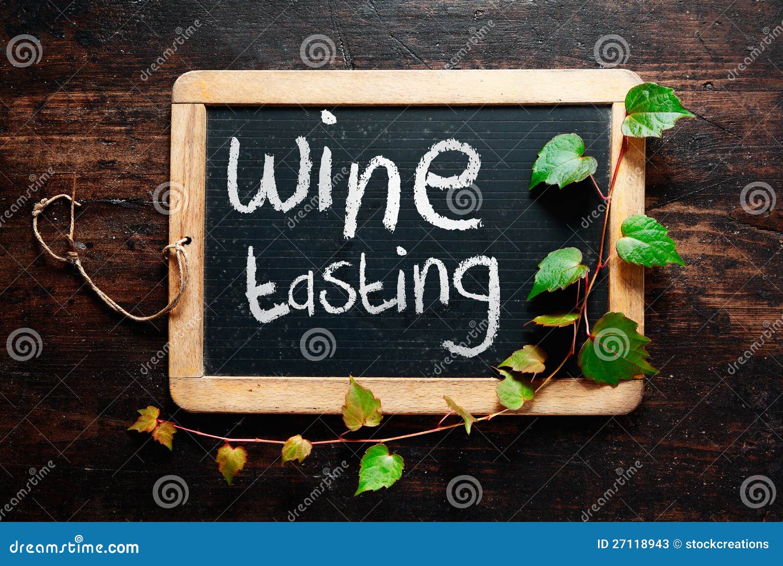 Handwritten Decorative Wine Tasting Sign Stock Image - Image of chalk ...