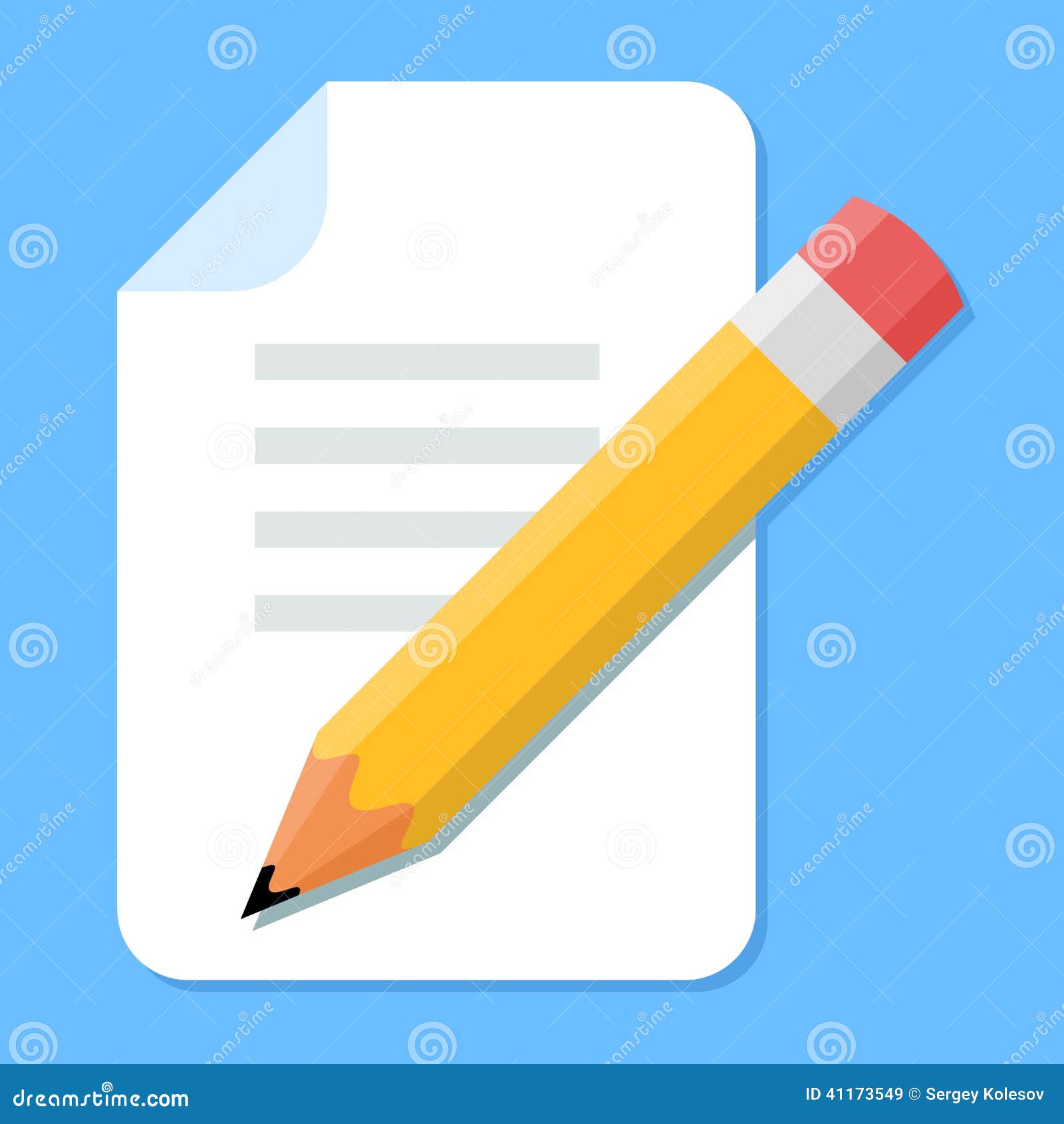 Handwritten Document. Flat Design Vector Icon Stock Vector ...