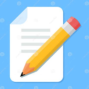 Handwritten Document. Flat Design Vector Icon Stock Vector ...