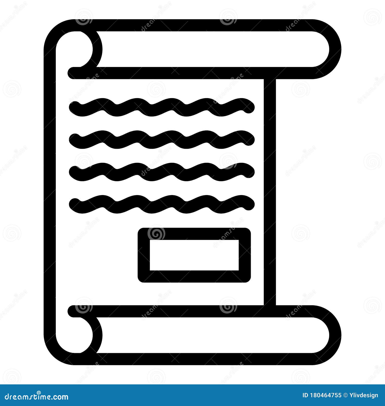 Handwritten Document Icon, Outline Style Stock Vector - Illustration of ...