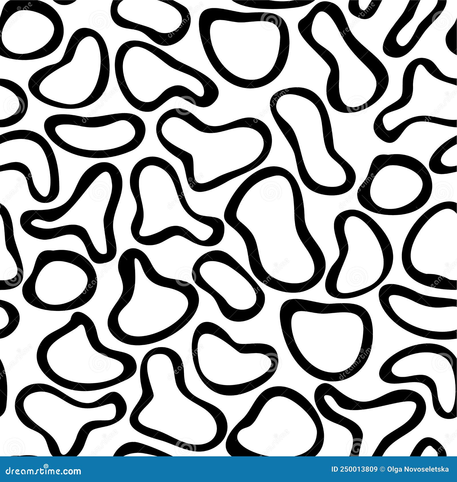Handwritten Doodle Rounded Shapes Vector Seamless Pattern. Stock ...