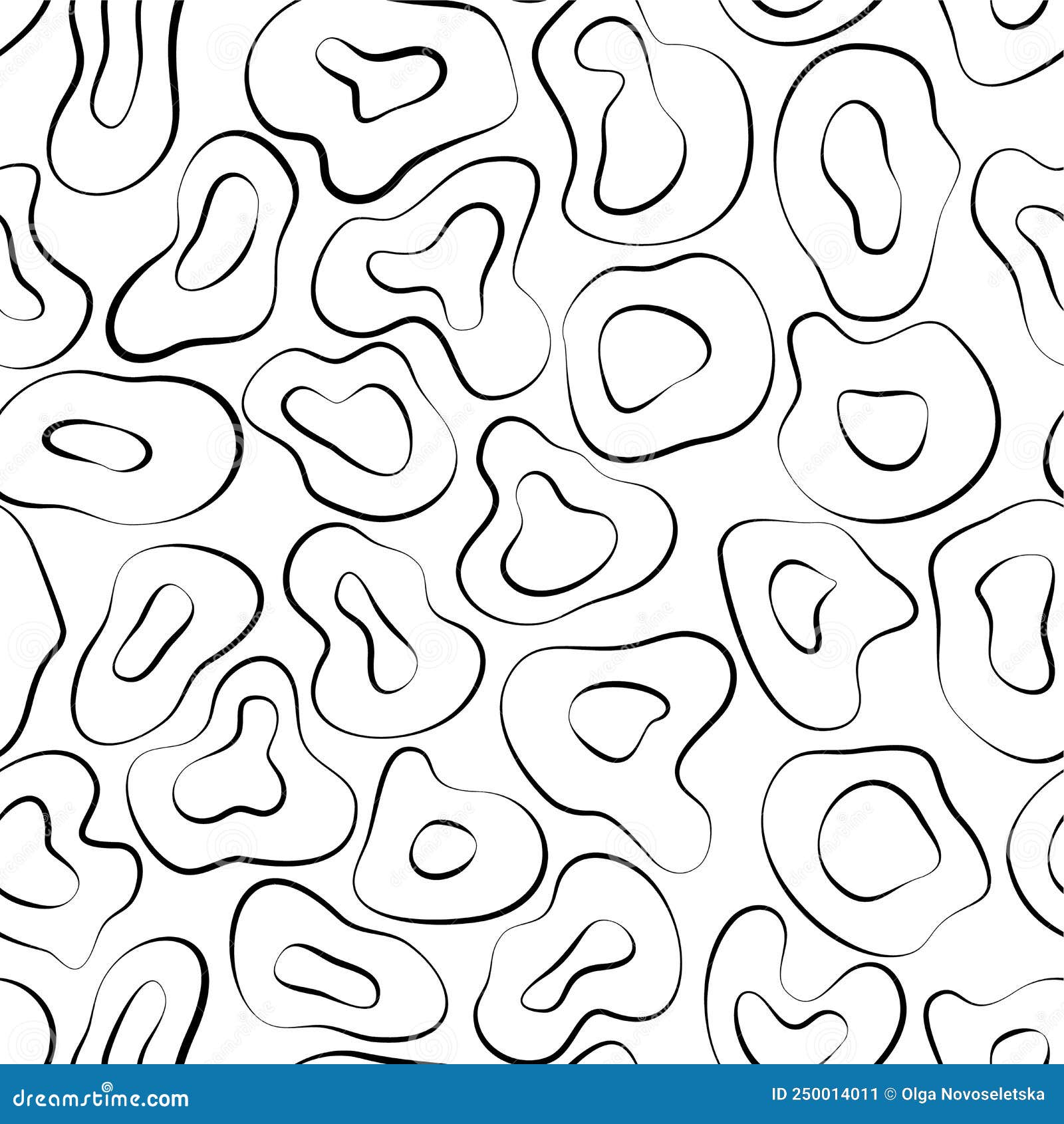 Handwritten Doodle Rounded Shapes Vector Seamless Pattern. Stock ...