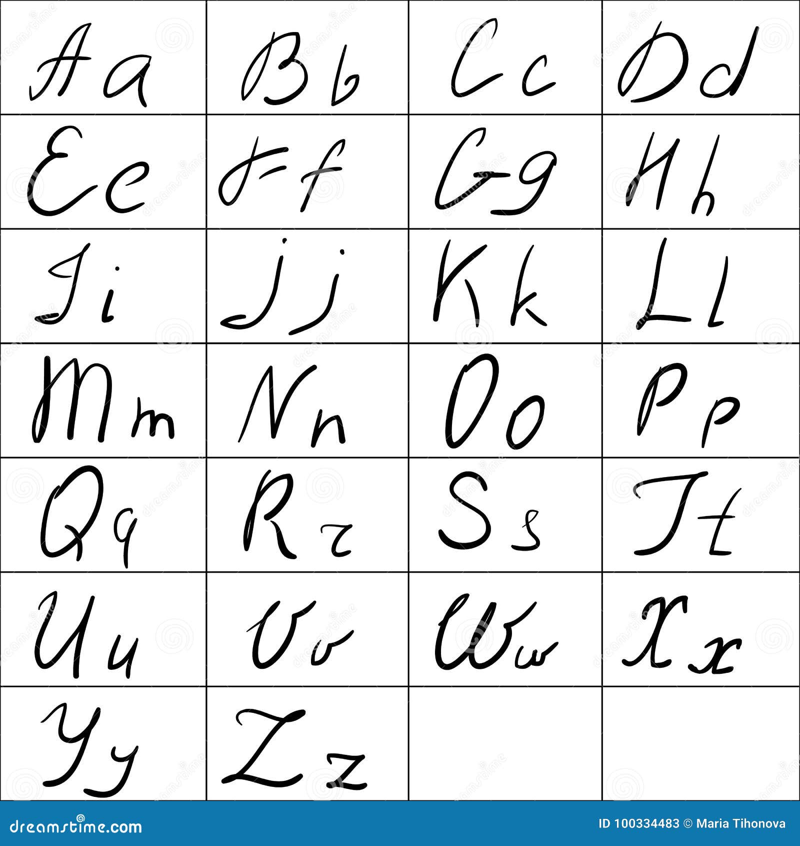 Handwritten English Alphabet Stock Vector - Illustration of grunge ...