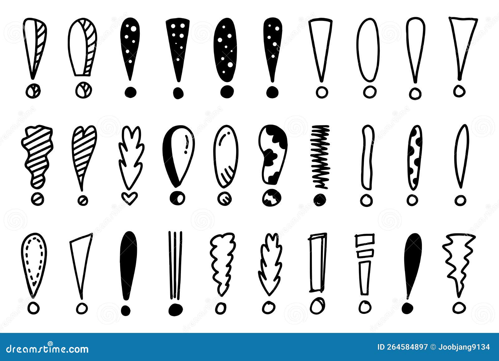 Handwritten Exclamation And Words Inside Hand Drawn Callout Clouds ...