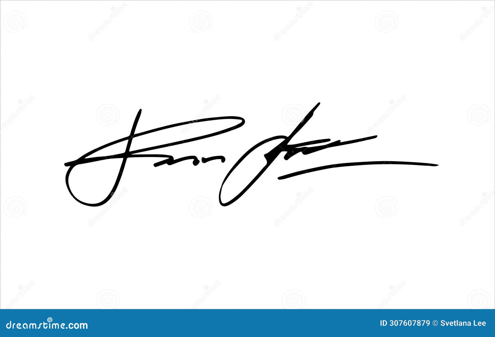 Handwritten Fictitious Signature for Documents. Isolated Vector ...