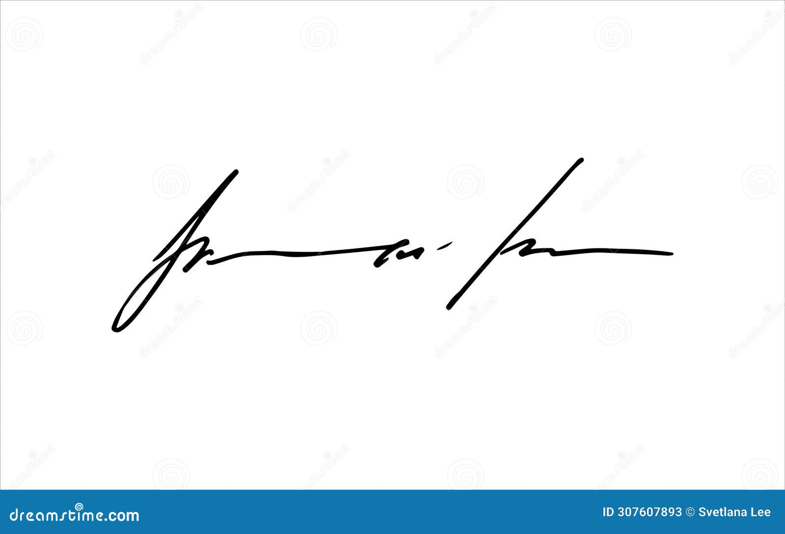 Handwritten Fictitious Signature for Documents. Isolated Vector ...