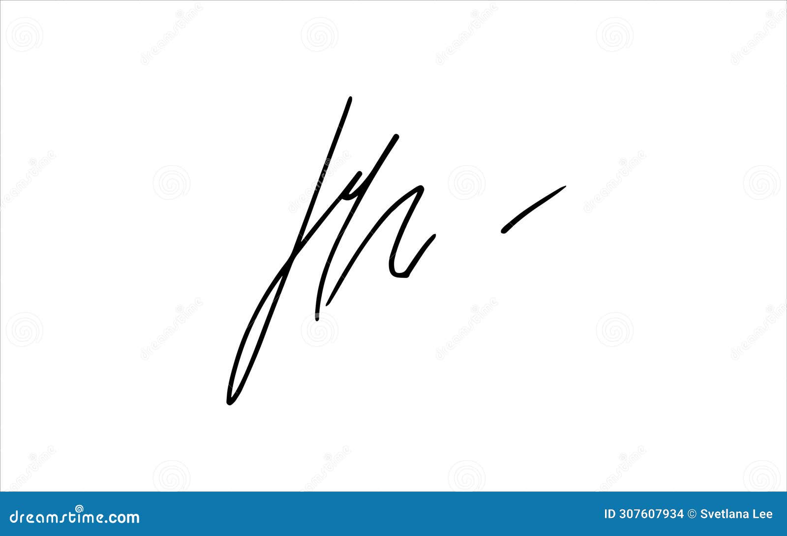 Handwritten Fictitious Signature for Documents. Isolated Vector ...