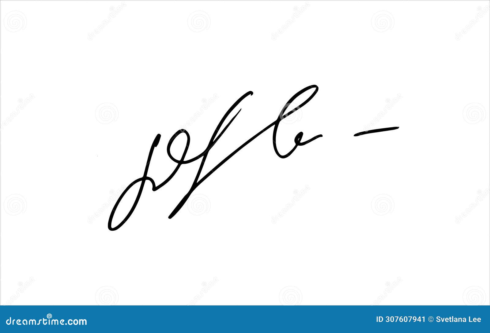 Handwritten Fictitious Signature for Documents. Isolated Vector ...