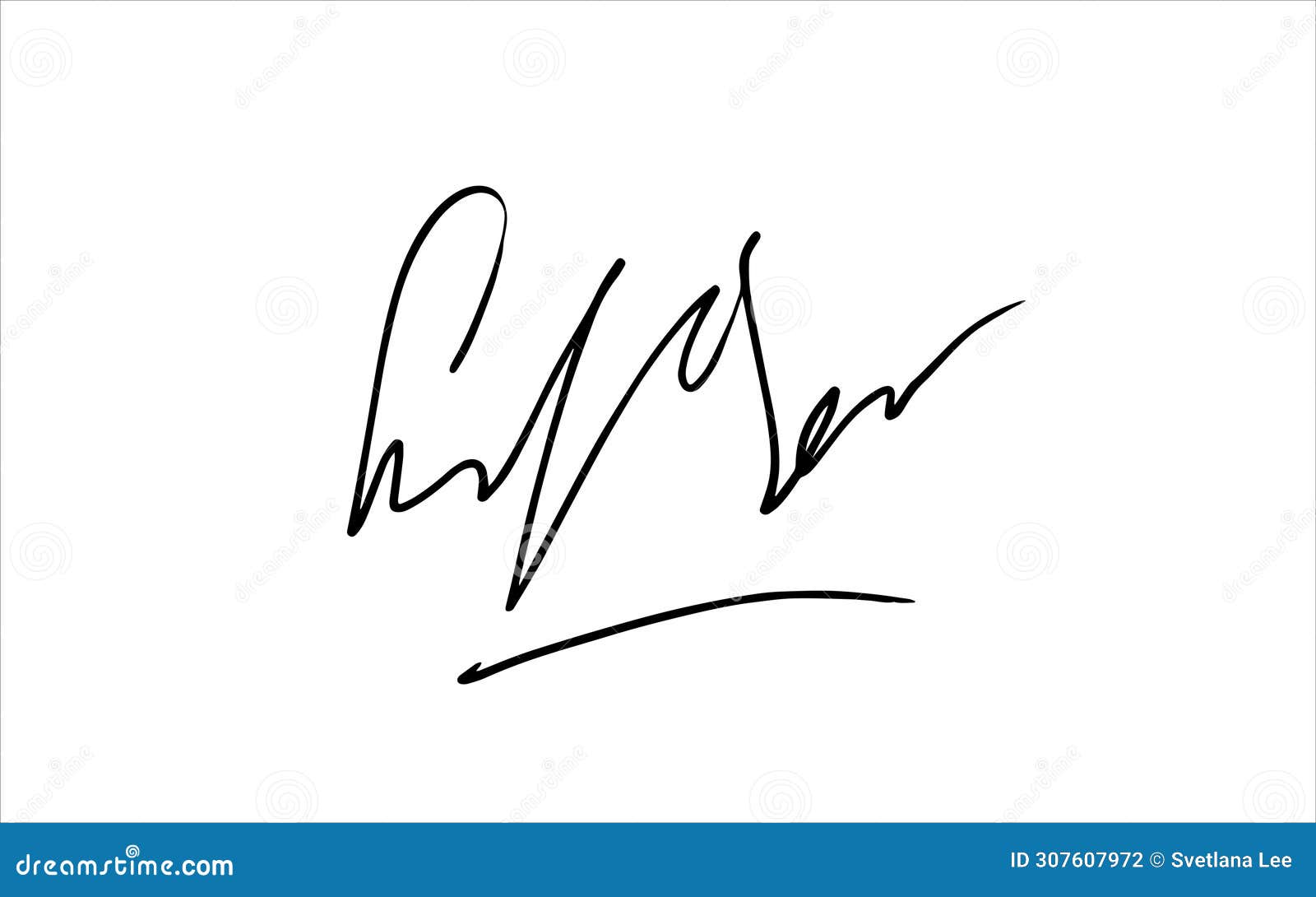 Handwritten Fictitious Signature for Documents. Isolated Vector ...