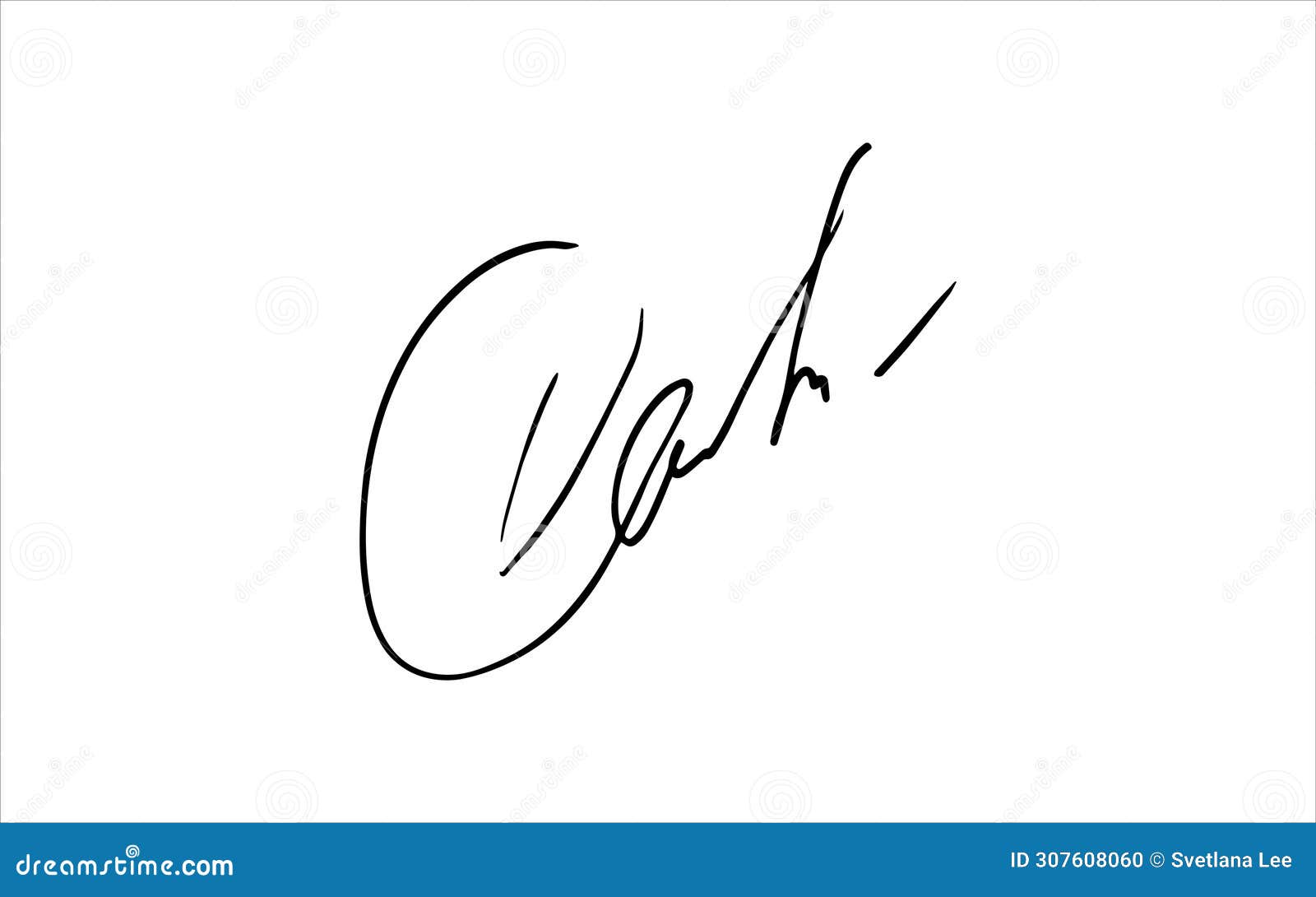 Handwritten Fictitious Signature for Documents. Isolated Vector ...