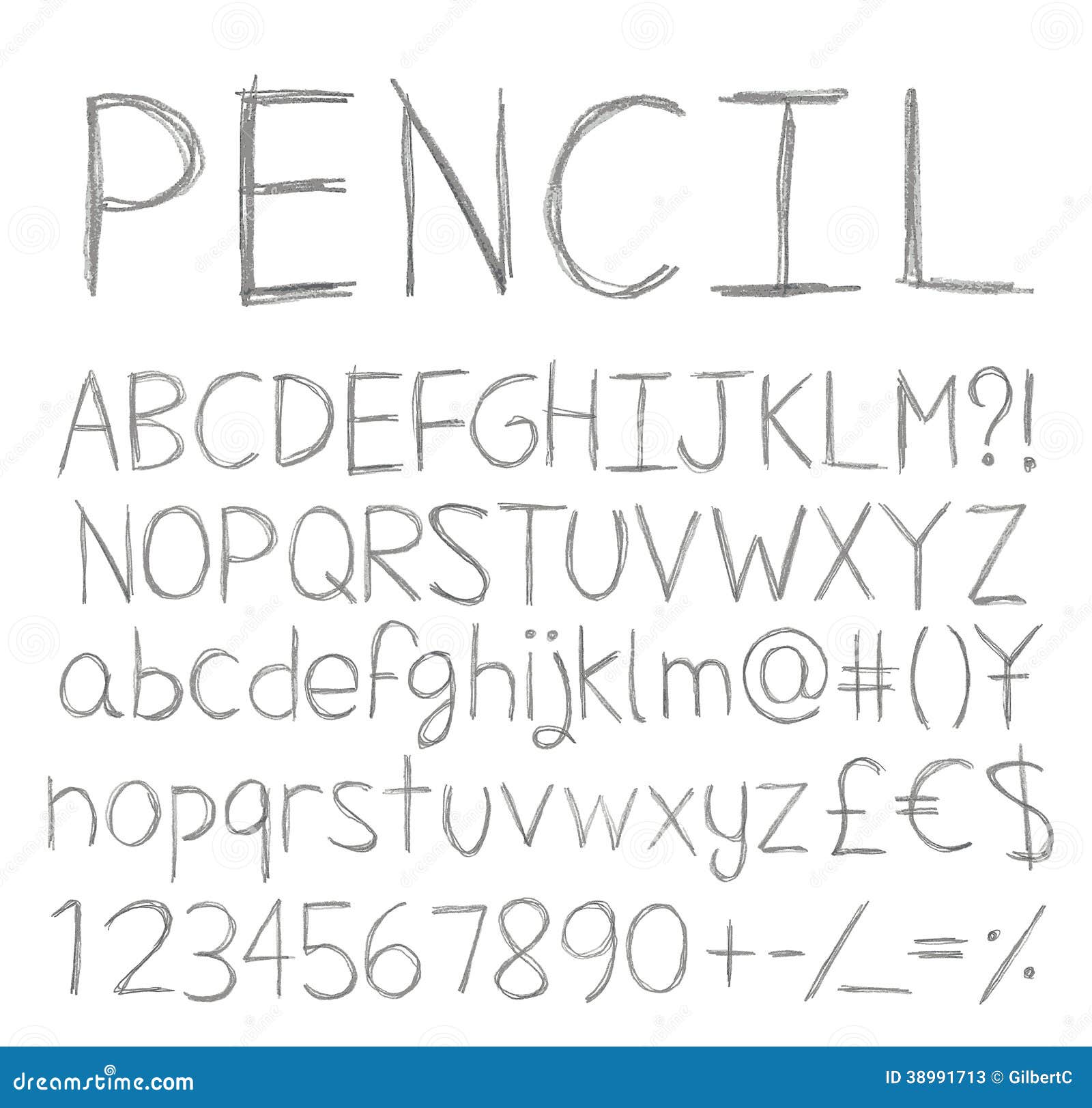 Handwritten Font. Stock Vector - Image: 38991713