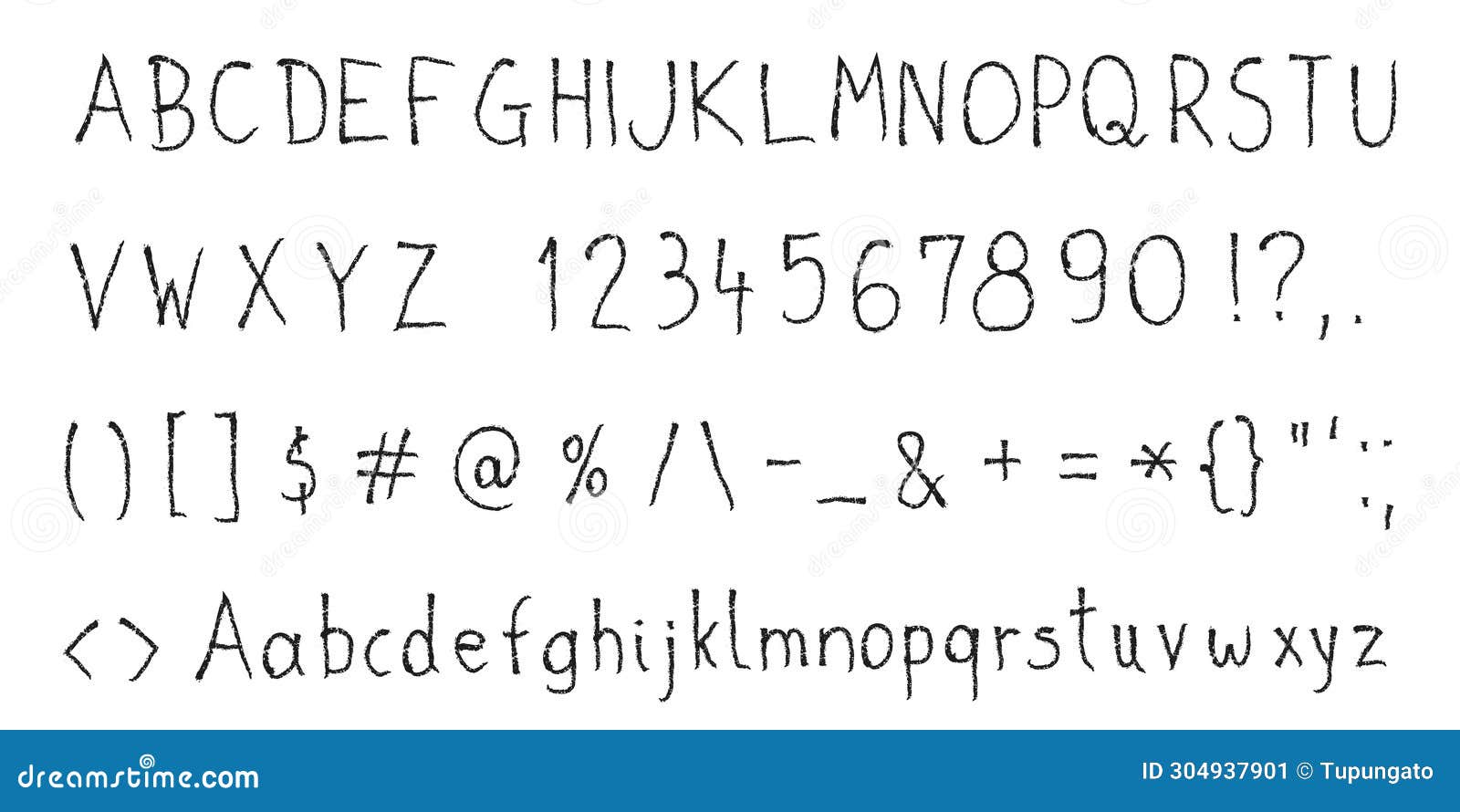 Handwritten Font Pencil Sketch Style Stock Vector - Illustration of ...