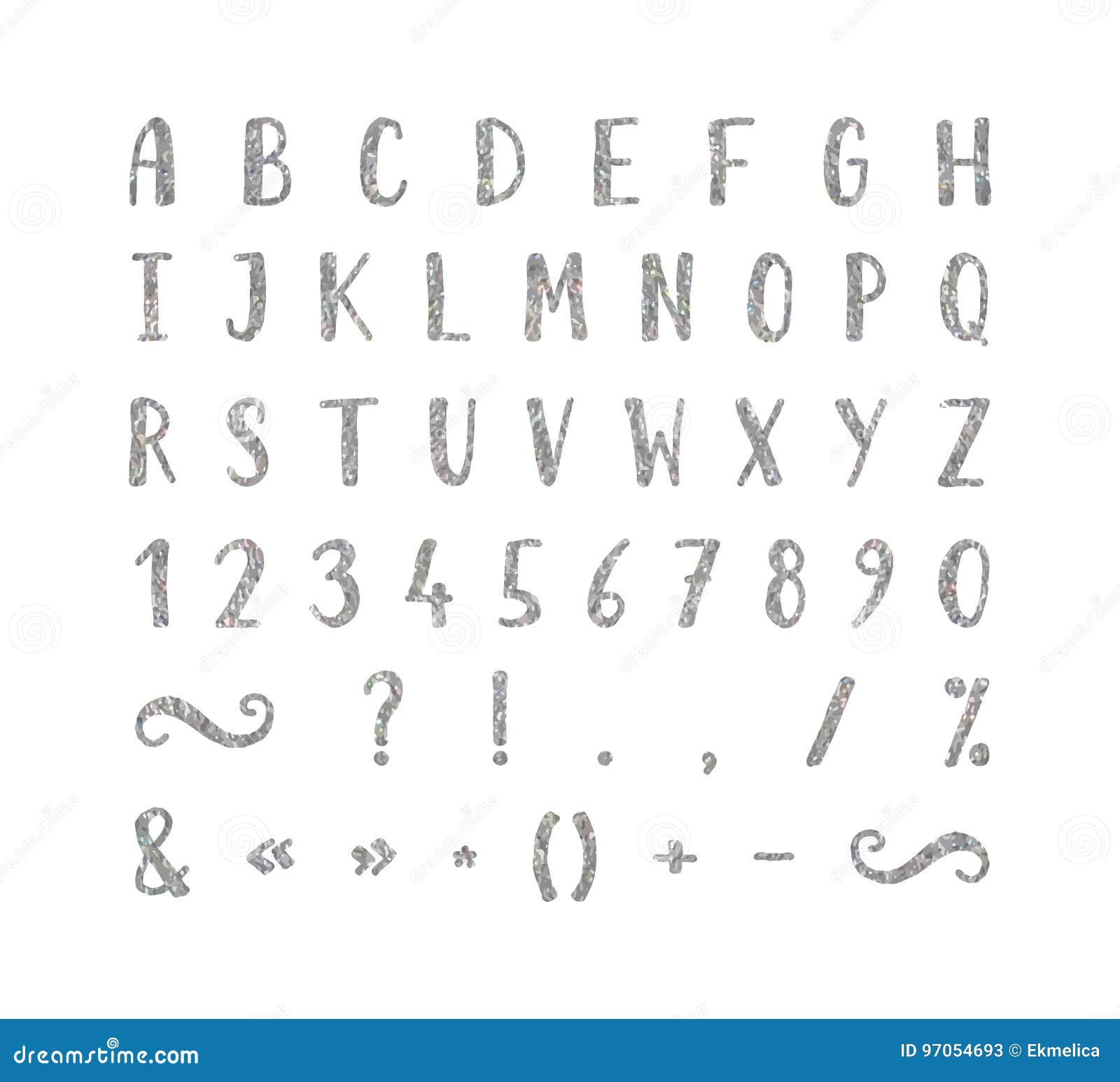 Handwritten Font with Punctuation Marks Stock Vector - Illustration of ...