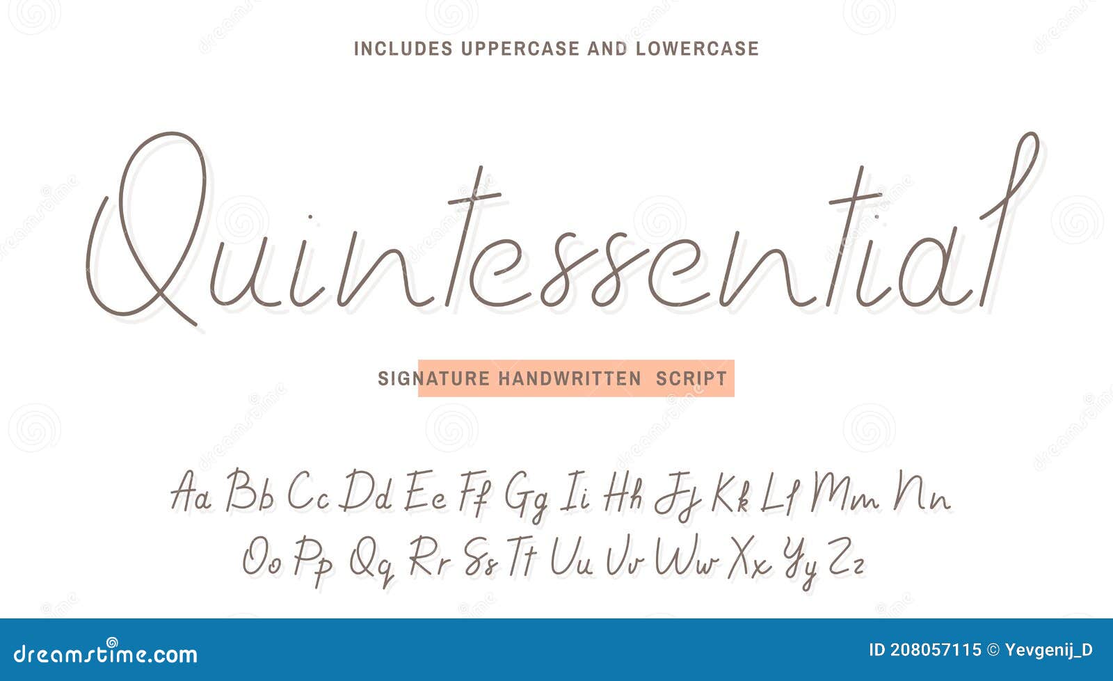 Handwritten Font Script with Uppercase and Lowercase. Signature Style ...