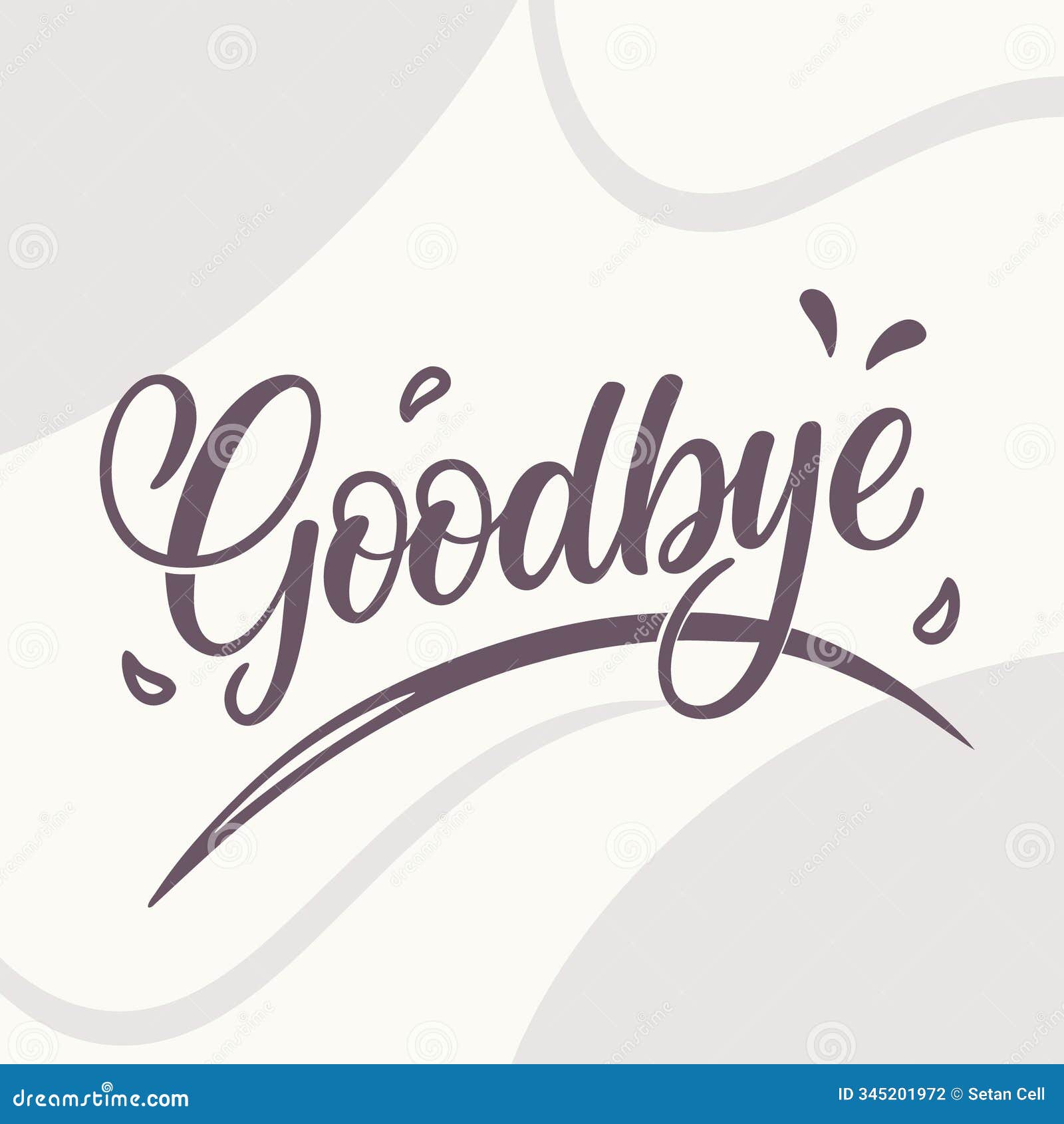 Handwritten Goodbye Calligraphy with a Wavy Lin Stock Vector ...