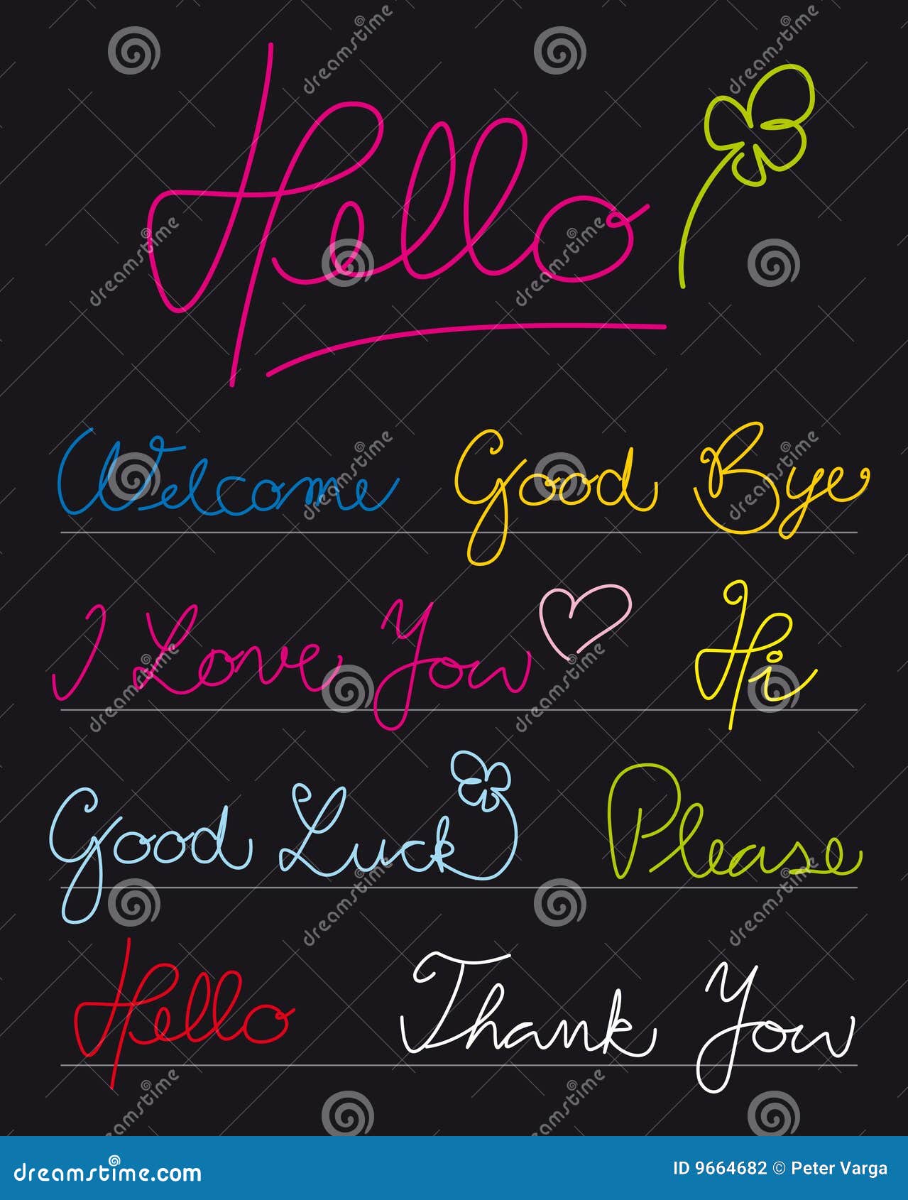 Handwritten greetings. stock vector. Illustration of good - 9664682