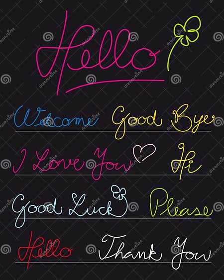 Handwritten greetings. stock vector. Illustration of good - 9664682