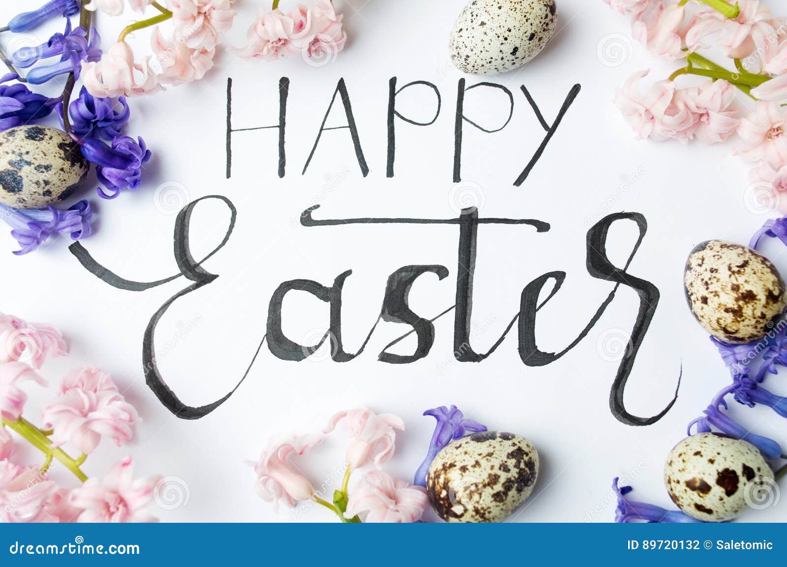Handwritten Happy Easter Note Stock Photo - Image of decoration, label ...